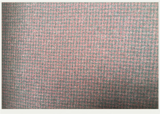 Red And Gray Tartan Wool Fabric Houndstooth Classical For Mens Formal Suits