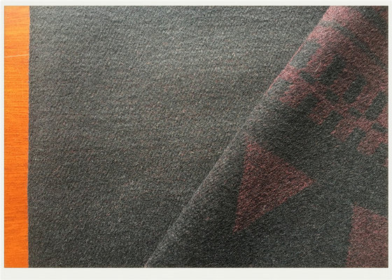 Red And Black Jacquard Wool Fabric 150CM Width With 35% Polyester / 50 W 