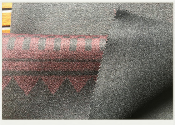 Red And Black Jacquard Wool Fabric 150CM Width With 35% Polyester / 50 W 