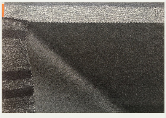 Dark Gray Located Jacquard Wool Fabric Men Coat 750 Gram Per Meter