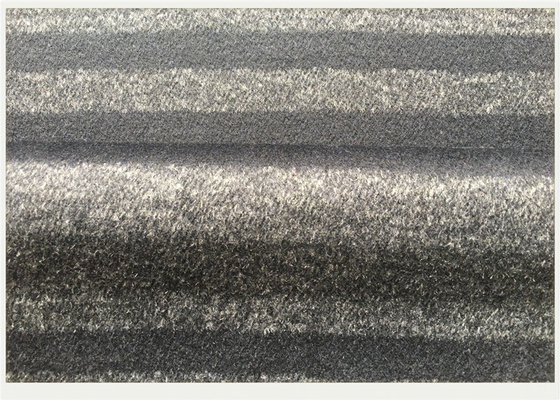 Dark Gray Located Jacquard Wool Fabric Men Coat 750 Gram Per Meter
