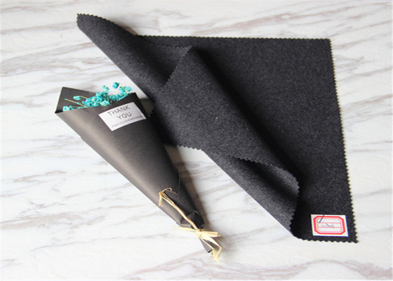 Grey Wool Melton Fabric 150cm Width , Mens Long Winter Coat Fabric 60w