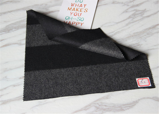 57 Inch Black  Green Lightweight Wool Fabric Over Coating With Grey Stripe