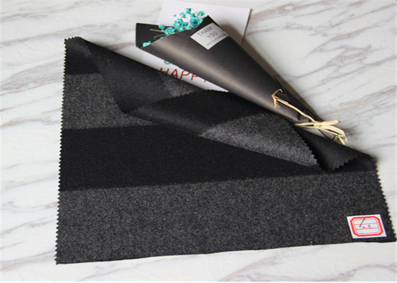 57 Inch Black  Green Lightweight Wool Fabric Over Coating With Grey Stripe