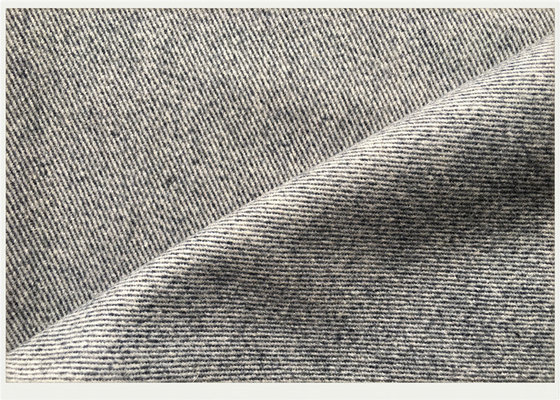 Lightweight Tweed Gray Twill Wool Fabric For Long Winter Women'S Coats