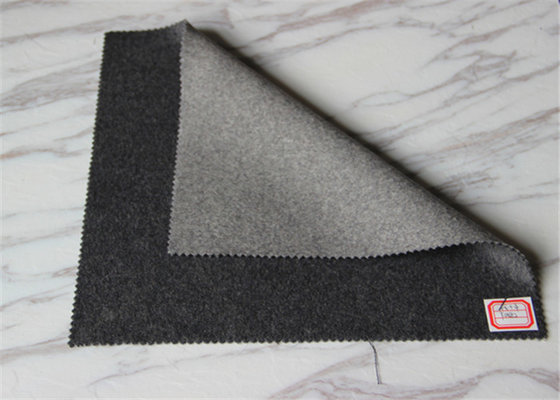 Light Medium Grey Wool Coating Fabric , 50% Wool Serge Fabric Double Sided