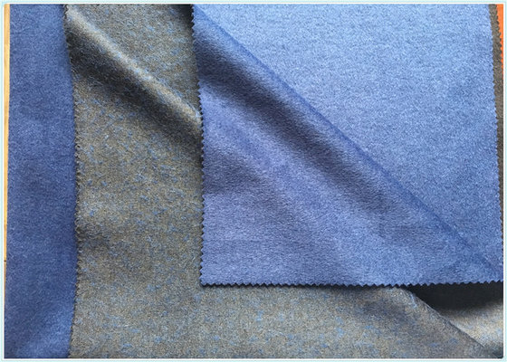 26% Wool Stretch Fabric For Suit Coat , Blue Soft Wool Fabric In Stock