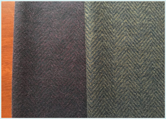 Various Colors Stretch Wool Fabric With Herringbone 650 Gram Per Meter
