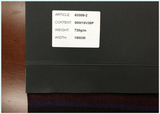 50% Wool Cashmere Coating Fabric , Abrasion Resistant Double Faced Wool Jacket Fabric