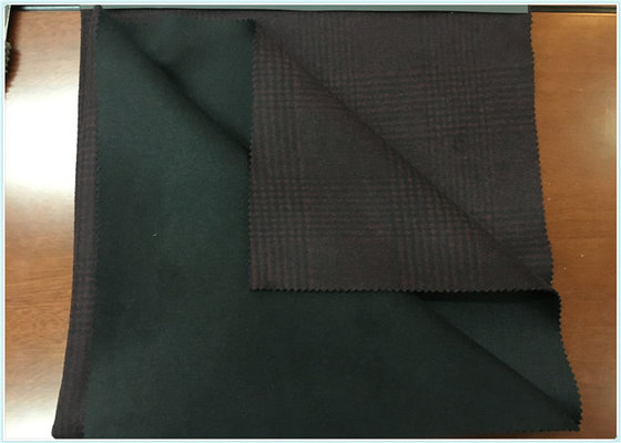 Tartan Double Faced Fabric 50% Wool ,  Houndstooth Double Sided Wool Fabric Pure Color