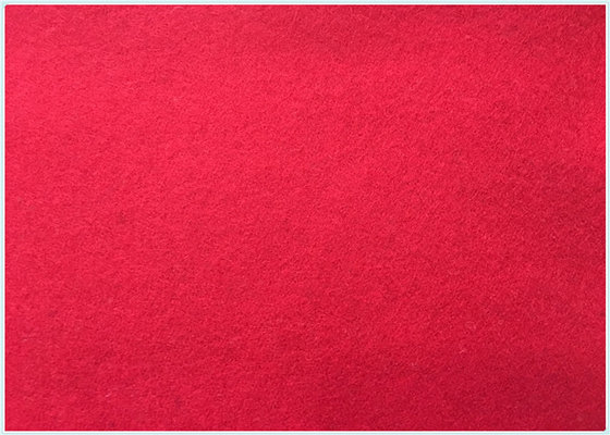 Woman Apparel Red Wool Fabric Melton 650 G / M 150CM Width For Dress Garment