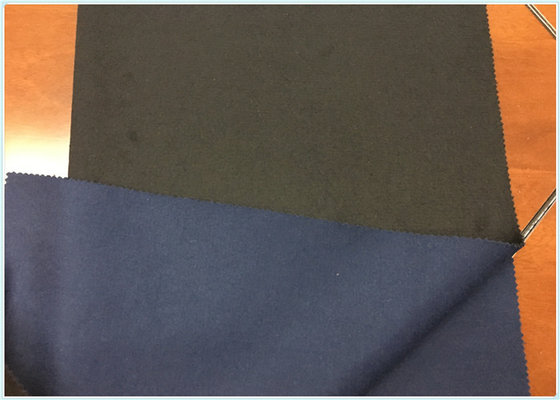 Black And Royal Double Faced Wool Coating Fabric 49" Width For Winter Clothes