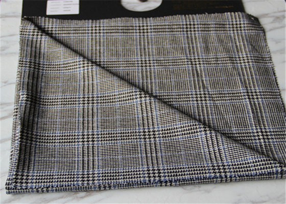 Criss Cross Strip Tartan Wool Fabric Houndstooth Causal Suit / Pants With Vertical Line