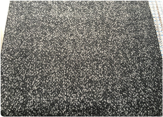 Herringbone Heavy Wool Fabric Terry Cloth Dry Cleaning Black And White