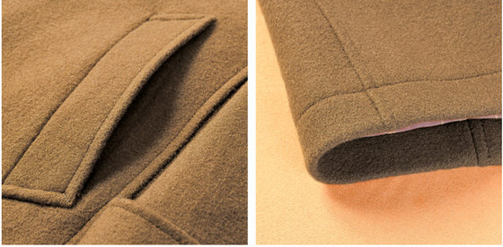Fashion Formal Khaki Medium Wool Blend Winter Coat / Single Breasted Wool Coat
