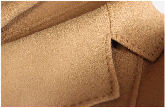 Ladies Wool Blend Winter Coat With Tailored Collar / Long Sleeve / 2 Pockets