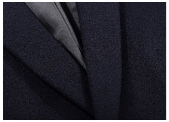 Tailored Collar Minimalism Wool Blend Winter Coat Korea Style Wind Dust Coat
