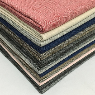 Customized Polyester Mixed Herringbone Wool Fabric 57" / 58" Width