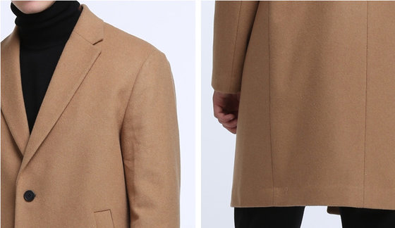 Camel / Gray / Black Winter Simple 60% Wool Blend Overcoat Metiun To Long