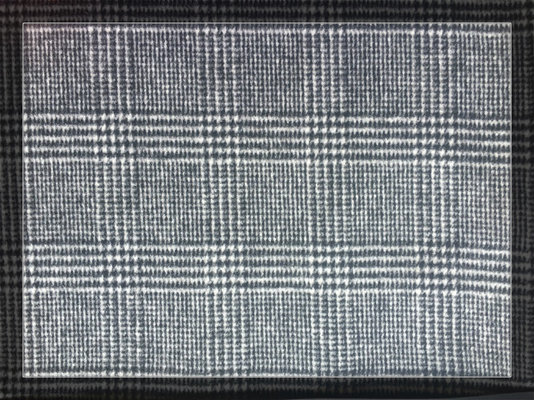 Big Black White Tartan Double Faced Wool Coating Fabric 750g/m