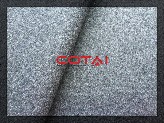 Double Sided Checkerboard Mens Coating Wool Fabric Grey 750g/M