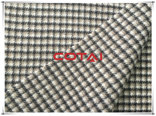 Little Tartan Houndstooth Swallow 59" Vintage Double Faced Wool Coating Fabric