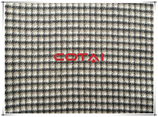 Little Tartan Houndstooth Swallow 59" Vintage Double Faced Wool Coating Fabric