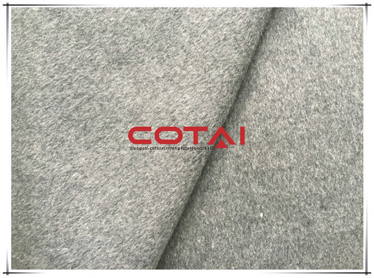 Gray Big Tartan Simple Double Faced Wool Coating Fabric Business / Causal Style