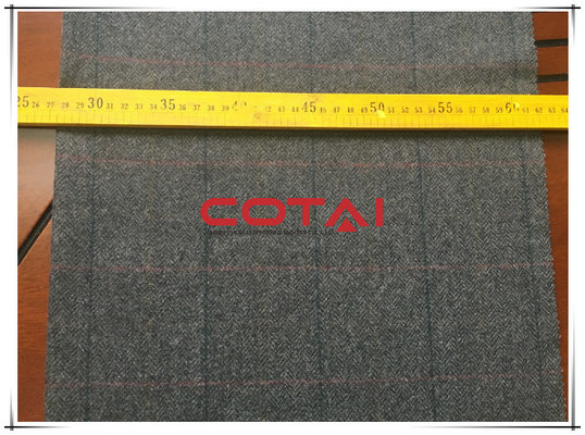 Vintage Hard Touch 7cm Tartan 1cm  Herringbone Wool Fabric 50 Wool 50 Polyester Suit Fabric