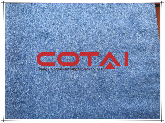 Denim Blue Comfortable Double 5% Alpaca Wool Fabric For Dress / Jacket