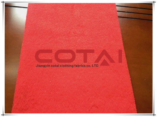Hot Red Alpaca Fabric With Wool Double Sided Woolen Fabric 80 Gram / Meter