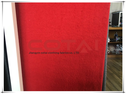 Hot Red Alpaca Fabric With Wool Double Sided Woolen Fabric 80 Gram / Meter