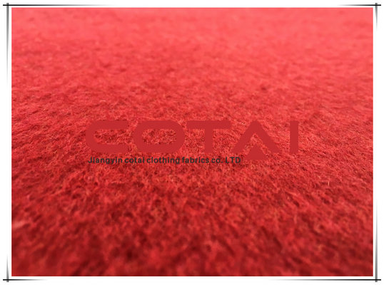 Hot Red Alpaca Fabric With Wool Double Sided Woolen Fabric 80 Gram / Meter