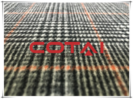 80 Wool 20 Polyester Double Sided Tartan / Plaid Fabric With Gray Twill Inside Coating Wool Fabric