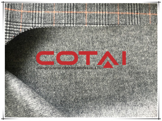80 Wool 20 Polyester Double Sided Tartan / Plaid Fabric With Gray Twill Inside Coating Wool Fabric