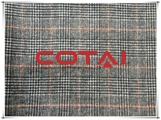 80 Wool 20 Polyester Double Sided Tartan / Plaid Fabric With Gray Twill Inside Coating Wool Fabric