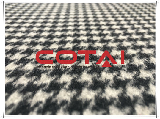 Double Sided Small Houndstooth White And Black For Women Men'S Winter Coat
