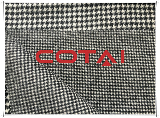 Double Sided Small Houndstooth White And Black For Women Men'S Winter Coat