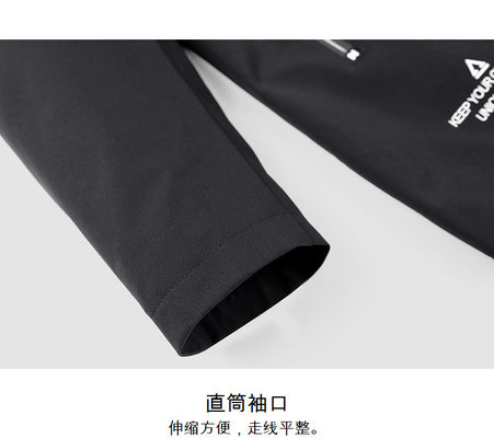 Spring / Autumn Black Wool Blend Winter Coat Causal Style Hoodie Laundering