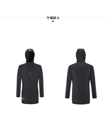 Spring / Autumn Black Wool Blend Winter Coat Causal Style Hoodie Laundering