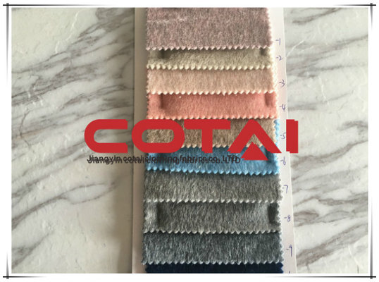 Double Sided 5% Alpaca 60% Wool Creamy Pink Long Pile Mohair Fabric  900g/M 600gsm