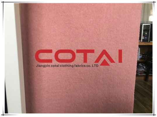 Double Sided 5% Alpaca 60% Wool Creamy Pink Long Pile Mohair Fabric  900g/M 600gsm