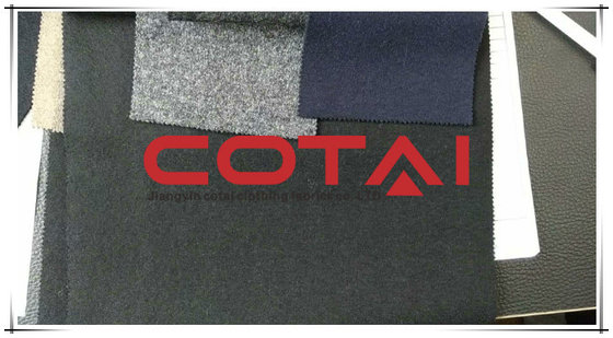 46% Wool 48% Polyester 6% Cotton Stretch Wool Fabric , Double sided Knit Fabric Wool Blend