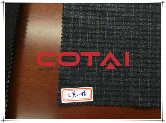 Small Blue and Yellow 1cm Plaid / Tartan Wool Fabric Autumn / Winer Suit Blazer Fabric