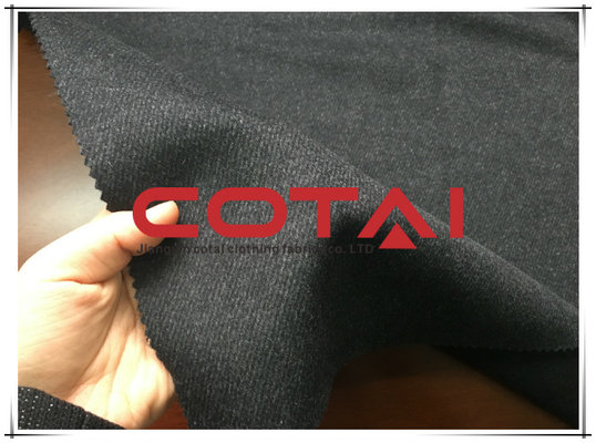 Comfortable 50% Wool Mixed Color Twill Wool Fabric Black Melton Fabric