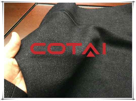Comfortable 50% Wool Mixed Color Twill Wool Fabric Black Melton Fabric