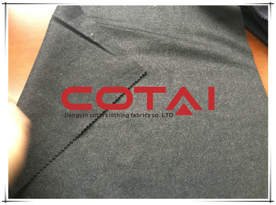 Comfortable 50% Wool Mixed Color Twill Wool Fabric Black Melton Fabric