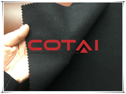 Men / Women'S Winter Coat Twill Woven Melton Wool Fabric Black With Twill