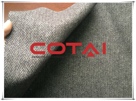 Brown Camel Light Tan 1.5cm Herringbone Wool Fabric 60 Wool 30 Polyester 150cm