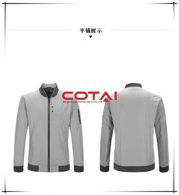 Stone Grain Zipper Causal Wool Blend Winter Coat Spring / Autumn Baseball Collar Jacket